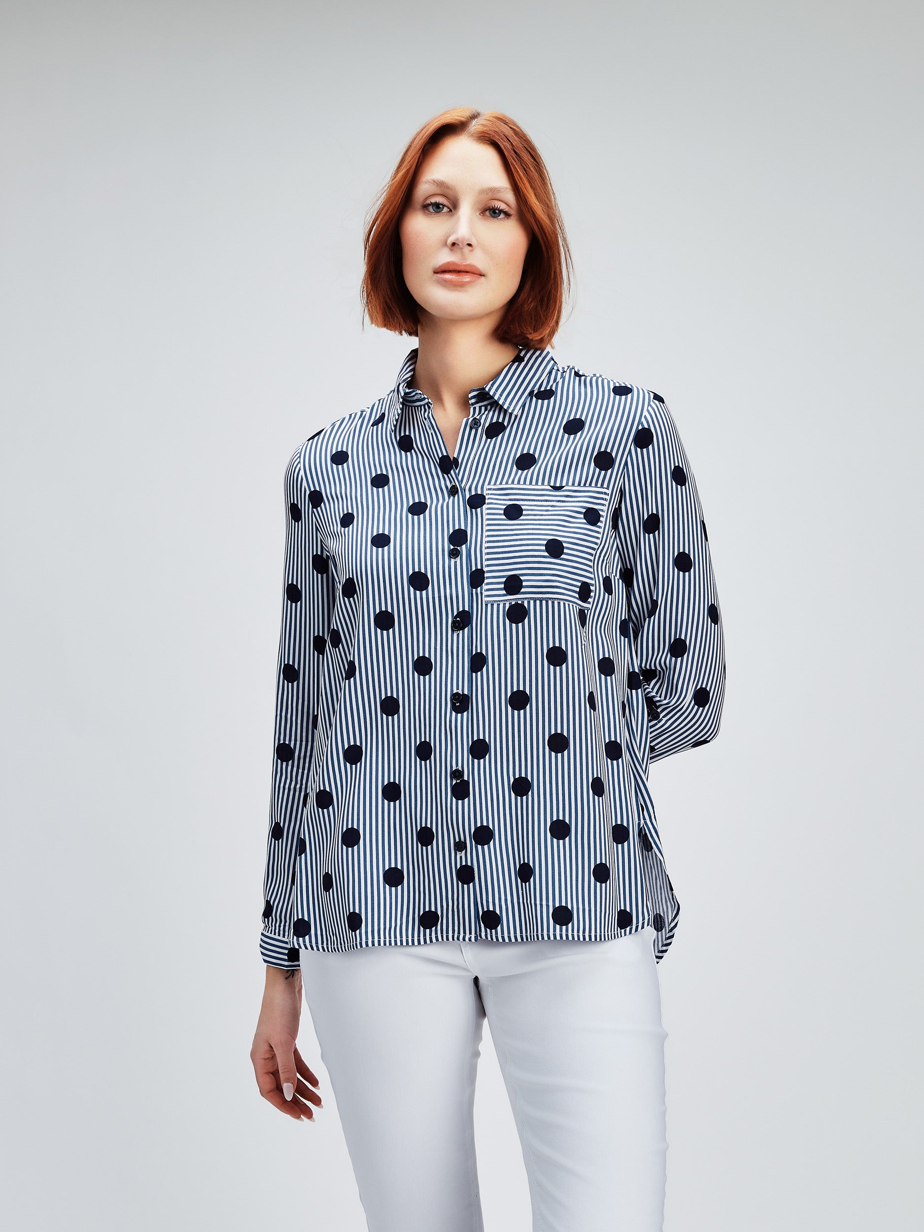 Long-sleeve tunic with buttons – Marie Claire